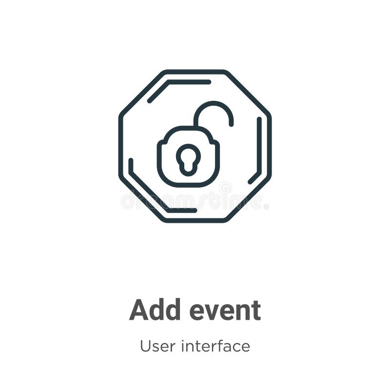 Add Event Outline Vector Icon. Thin Line Black Add Event Icon, Flat ...