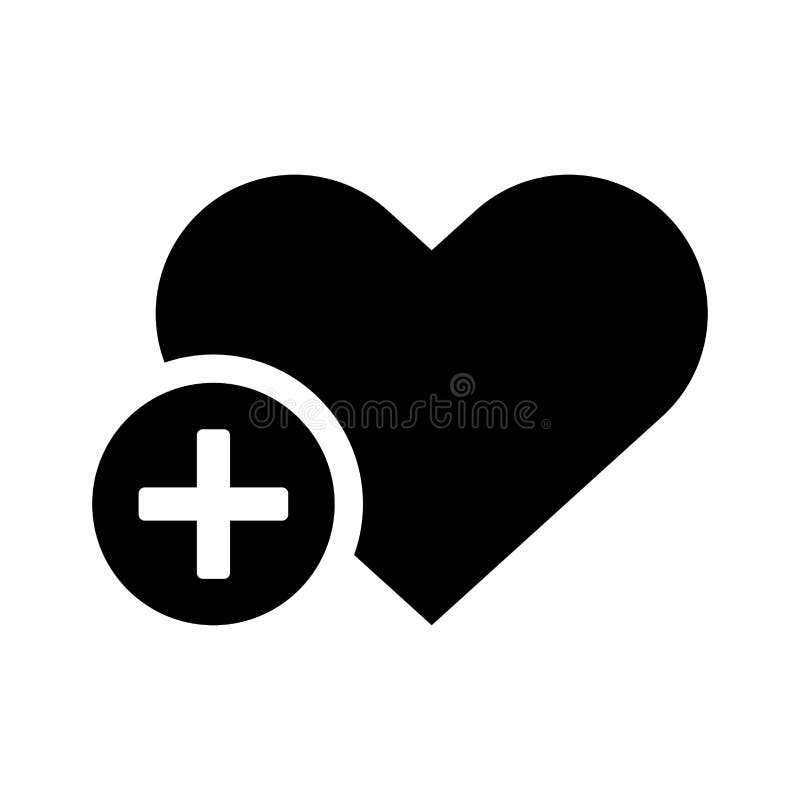 Add, Favorite Icon. Black Vector Graphics Stock Vector - Illustration ...