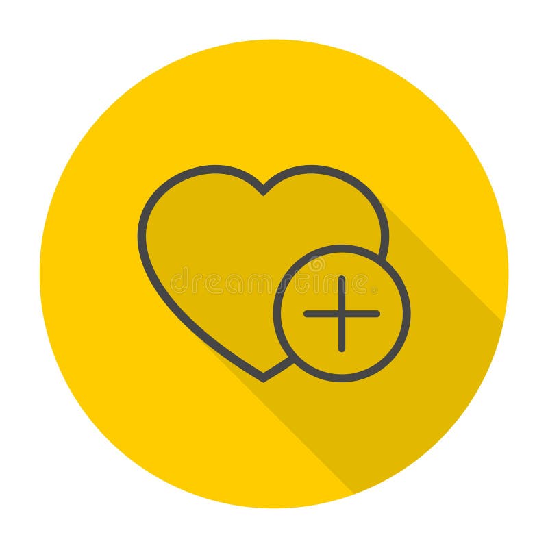 Add Favorite Icon with Long Shadow Stock Vector - Illustration of ...