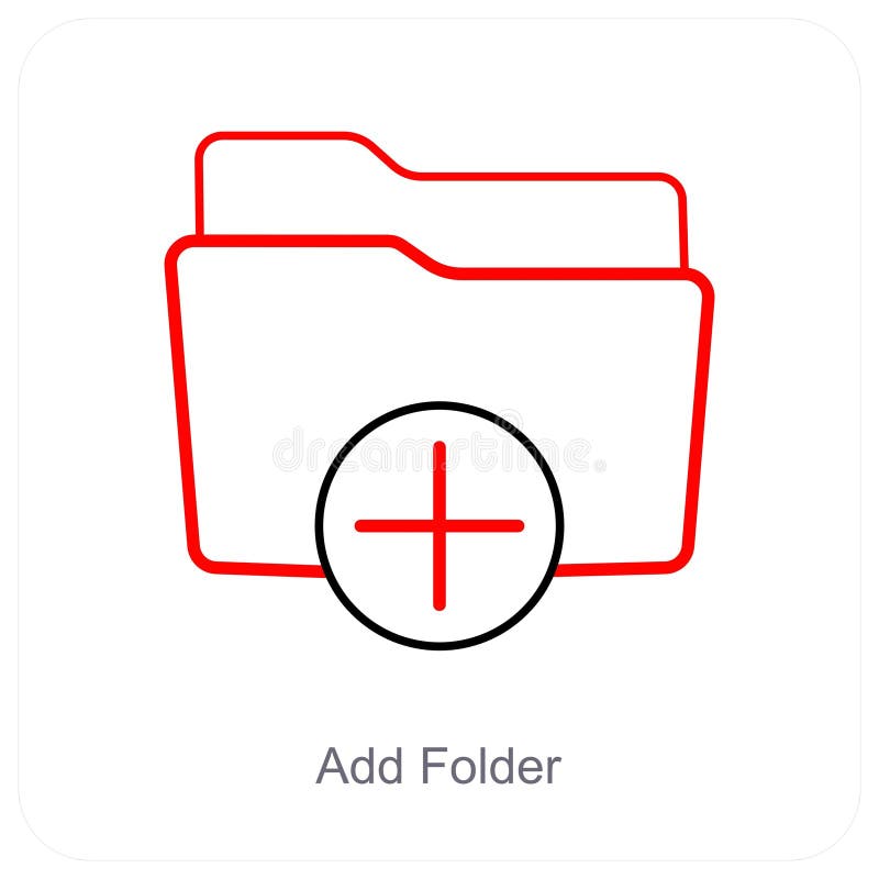 Add Folder and Folder Icon Concept Stock Vector - Illustration of ...