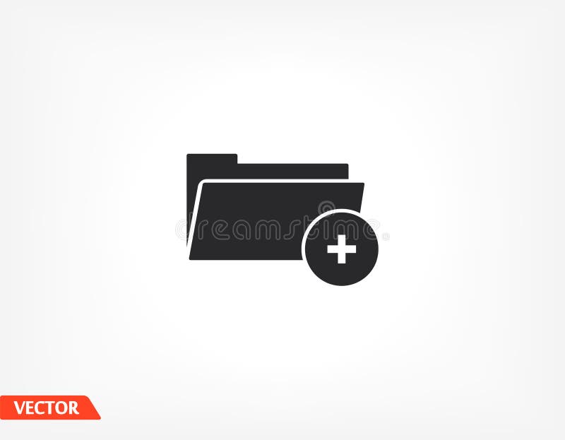 Add Folder. Icon. Vector Folder. Plus. Eps 10. Folder Flat Design. the ...