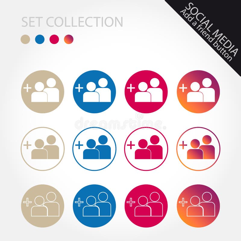 Add a Friend Icon Collection - Vector Illustration - Isolated on White ...
