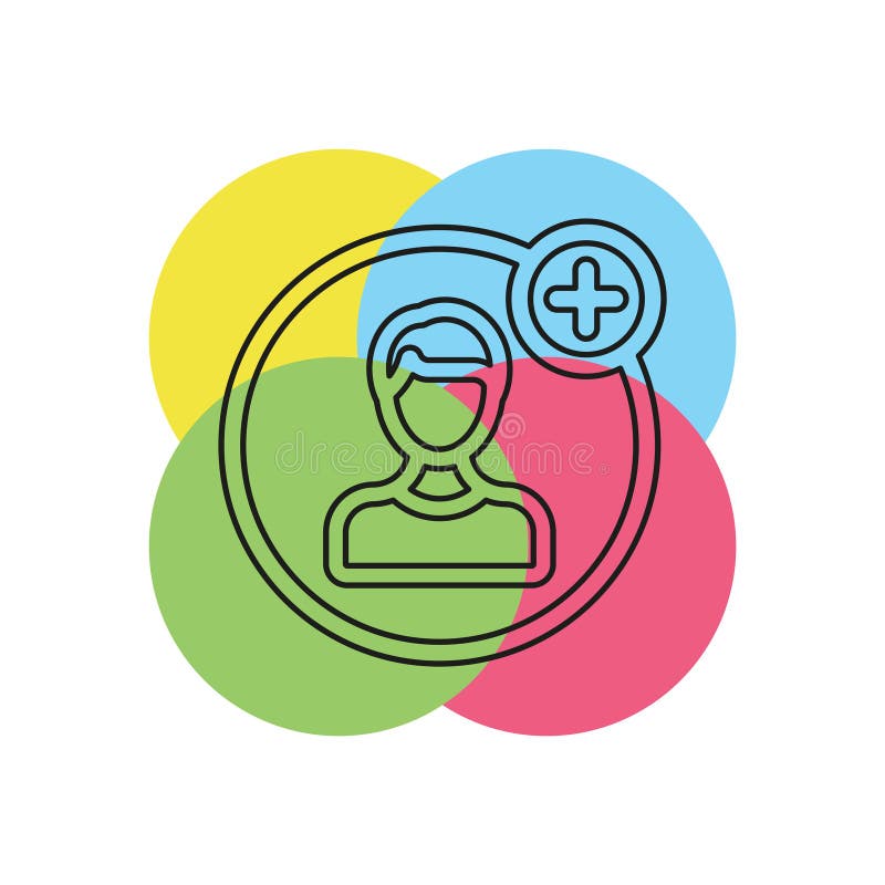 Simple Add Friend Thin Line Vector Icon Stock Vector - Illustration of ...