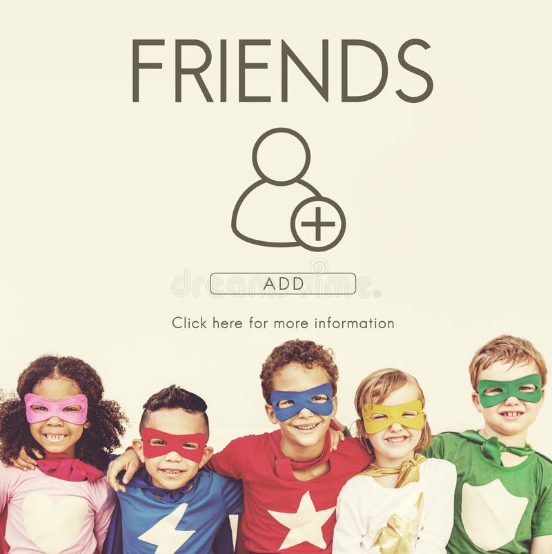 Add Friends Social Media Graphic Concept Stock Image - Image of boys ...