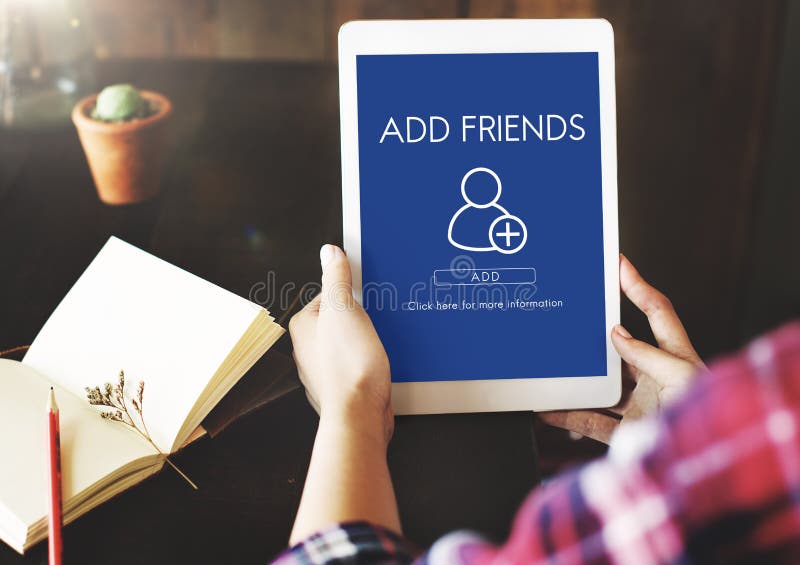 Add Friends Social Media Graphic Concept Stock Image - Image of ...