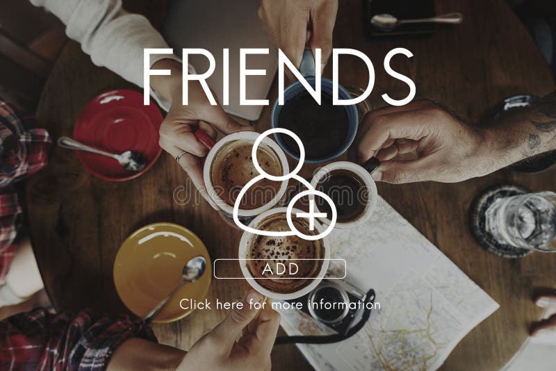 Add Friends Social Media Graphic Concept Stock Image - Image of hands ...