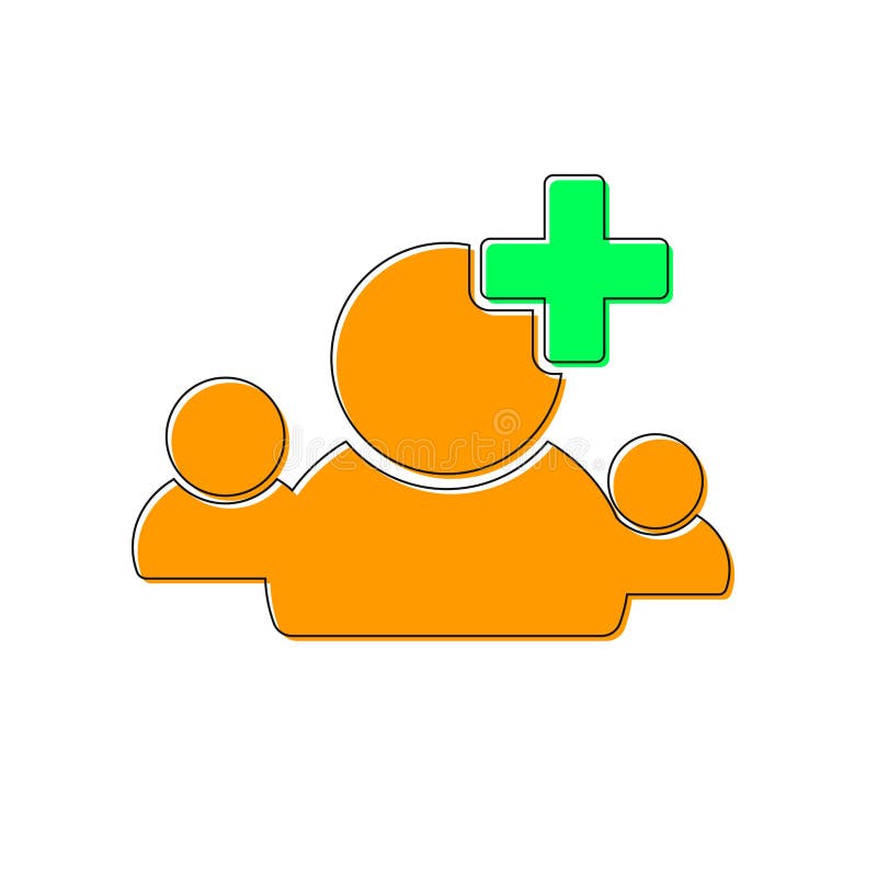 Add Group Icon, Flat Design Template, Users with Plus Symbol, Vector ...