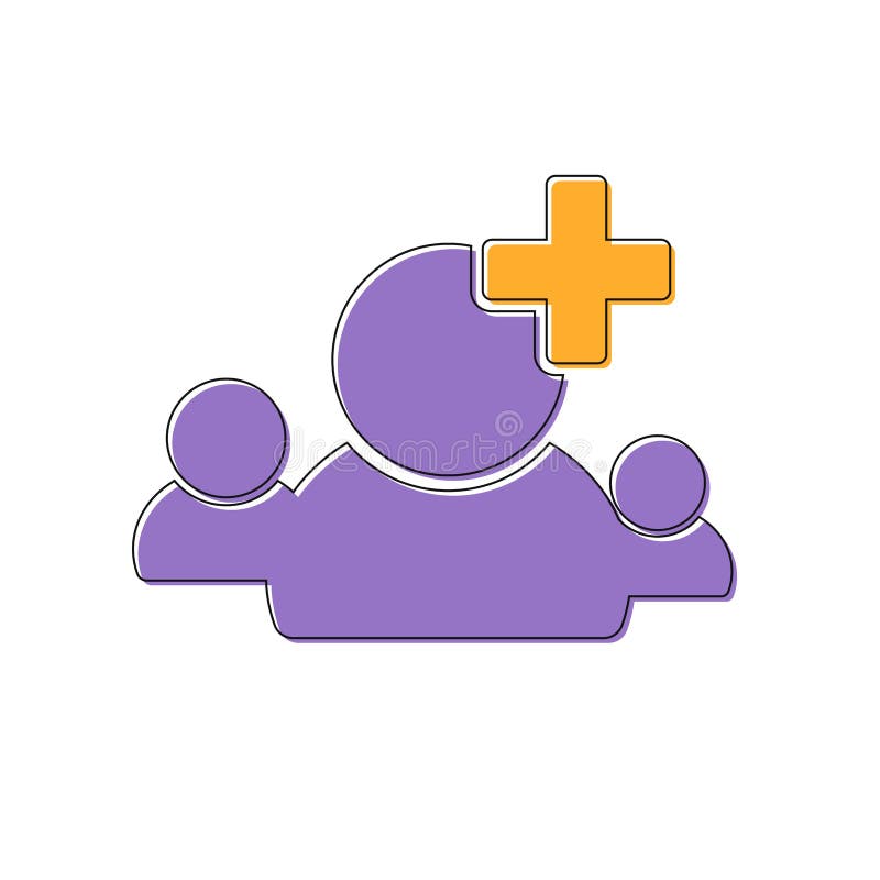 Add Group Icon, Flat Design Template, Users with Plus Symbol, Vector ...