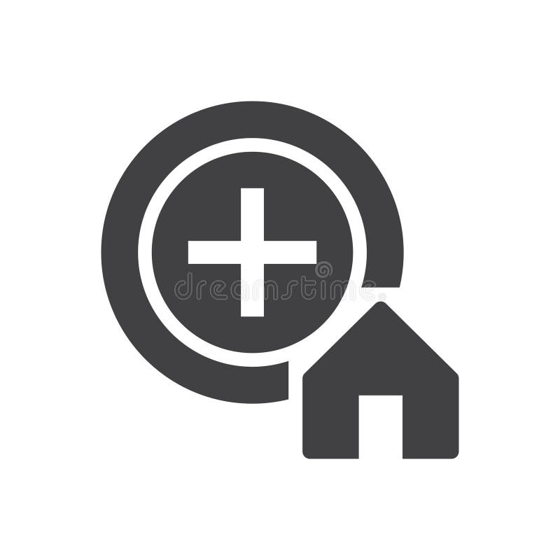 Add Home Icon - Plus with House Icon Stock Illustration - Illustration ...