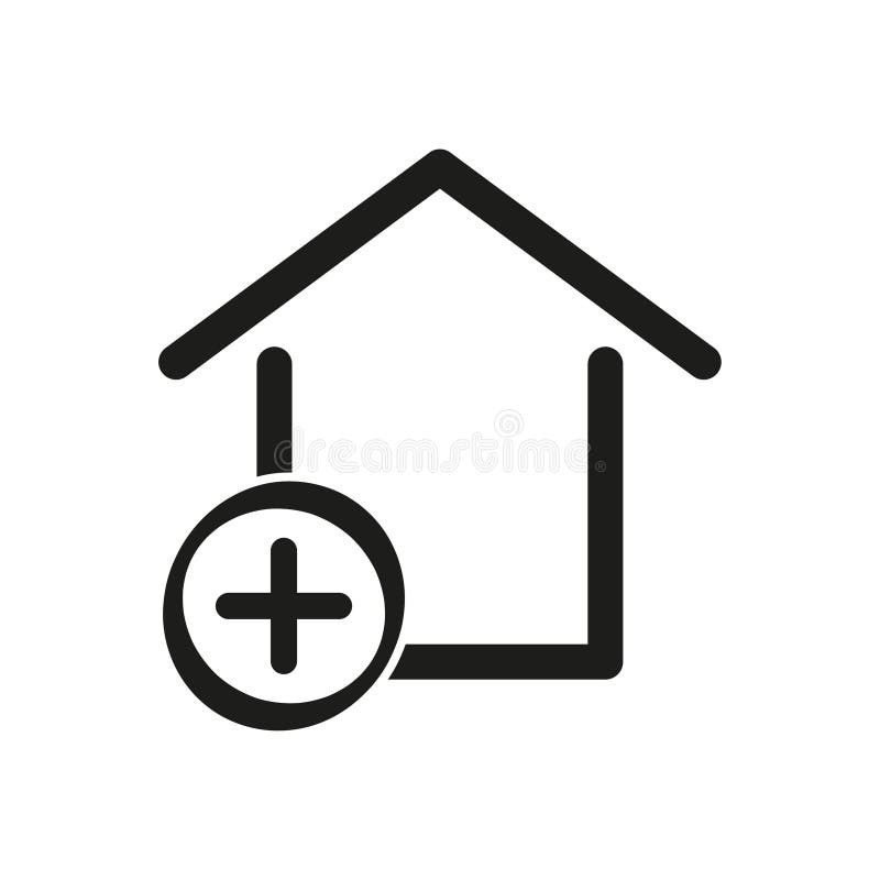 Add Home Icon. Plus with House Icon. Vector Illustration. EPS 10 Stock ...