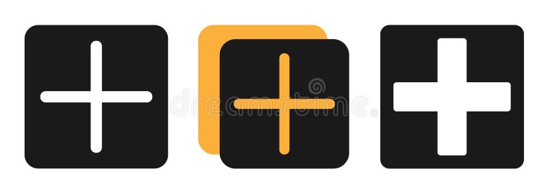Add Icon Set, Plus Icon Set Vector Illustration in White Background ...
