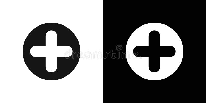 Add Icon Flat Vector Set Outline Stock Vector - Illustration of ...