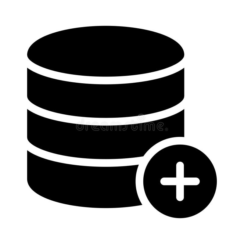 Add vector glyph flat icon stock illustration. Illustration of isolated ...