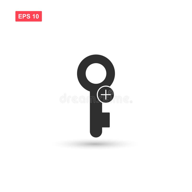 Add Key Icon Vector Design Isolated 2 Stock Vector - Illustration of ...