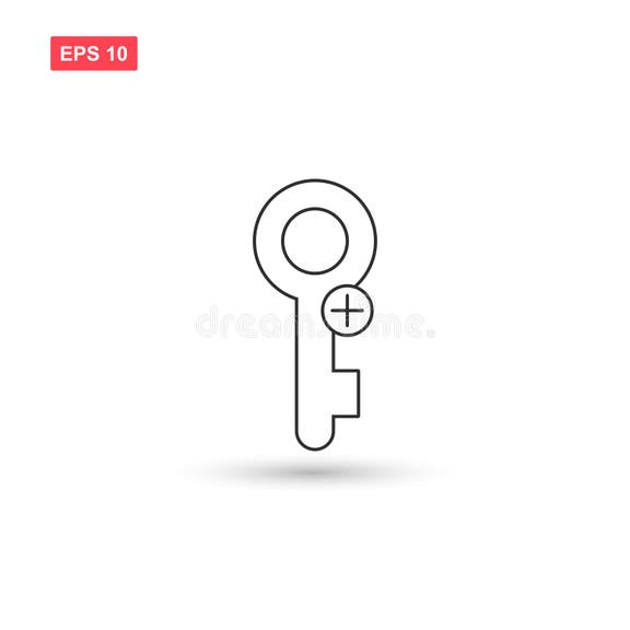 Add Key Icon Vector Design Isolated Stock Vector - Illustration of ...