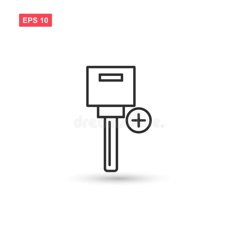 Add Key Icon Vector Design Isolated 5 Stock Vector - Illustration of ...
