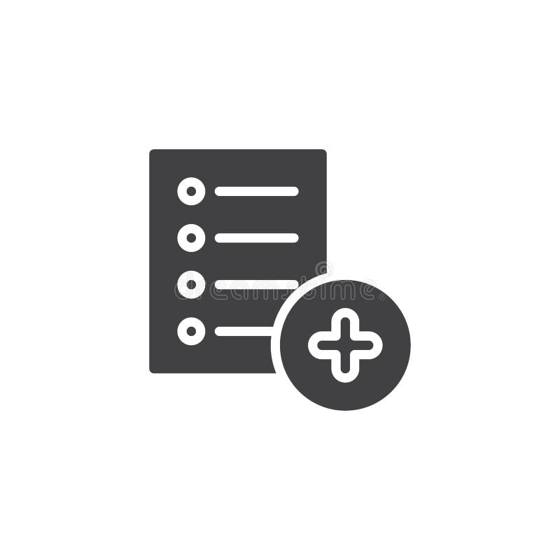 Add List Document Outline Icon Stock Vector - Illustration of mark ...