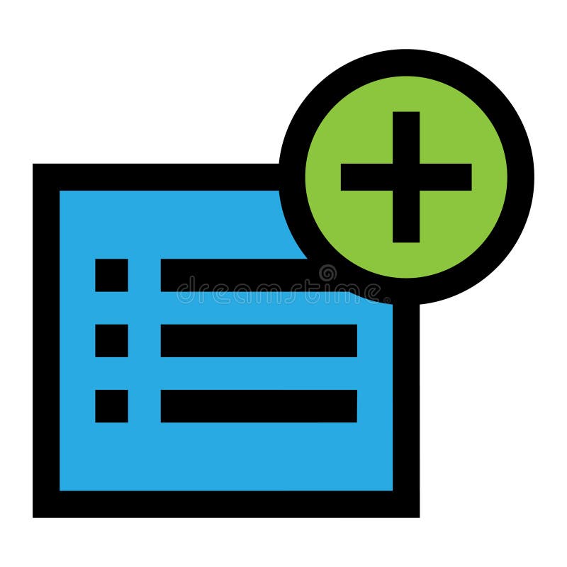 Add List Icon Line Isolated on White Background. Black Flat Thin Icon ...