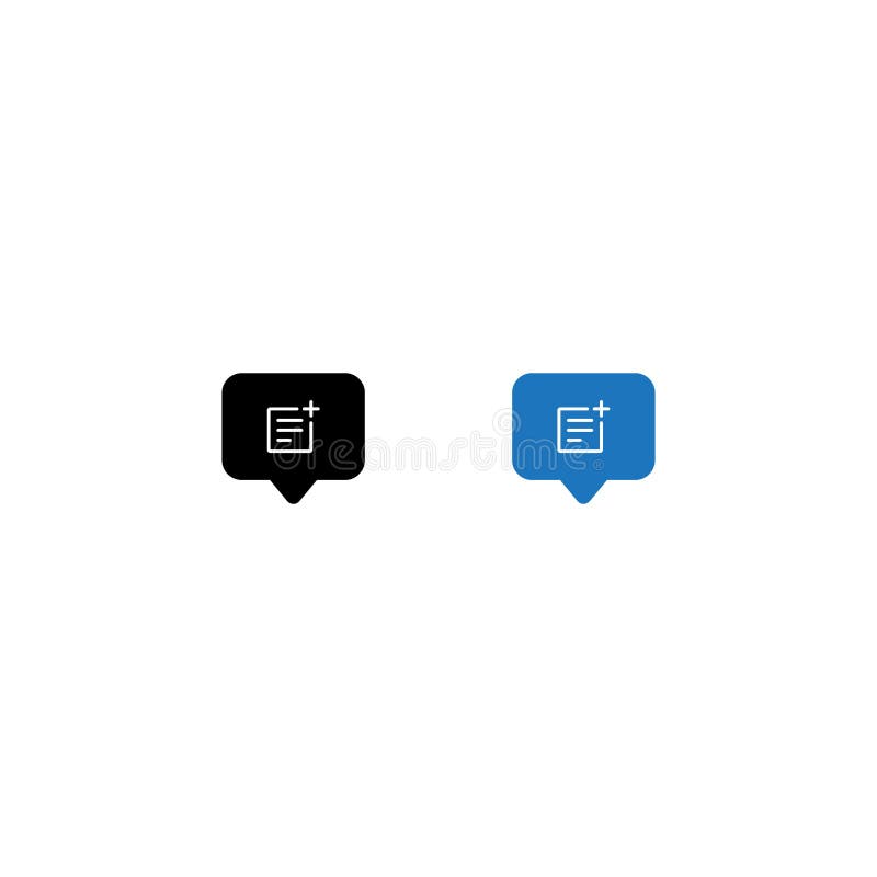 Add List Icon Vector in Speech Bubbles Stock Vector - Illustration of ...