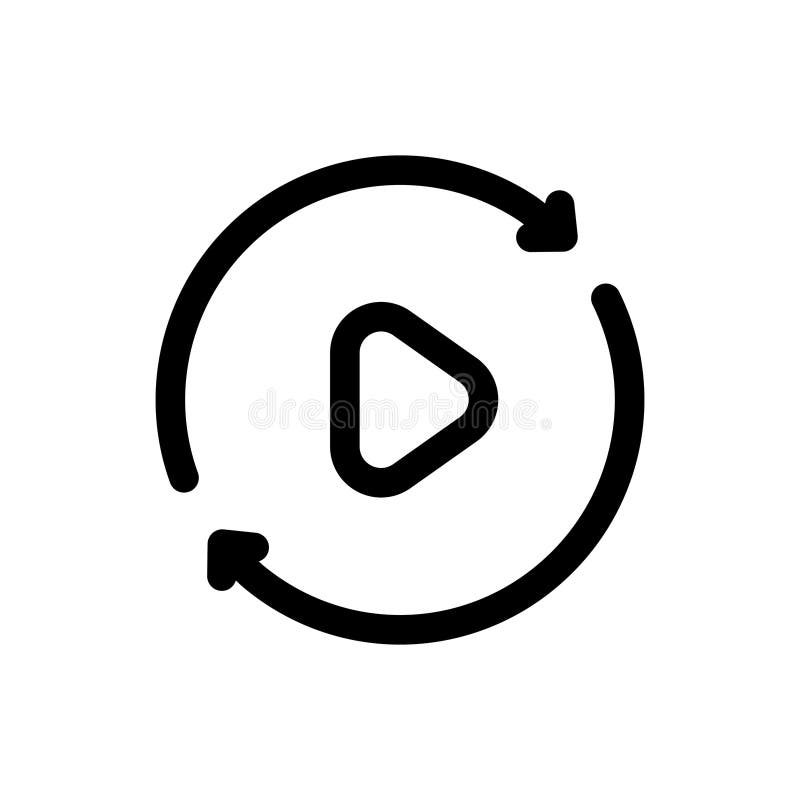 Reverse Play Essential Icon Stock Vector - Illustration of button ...