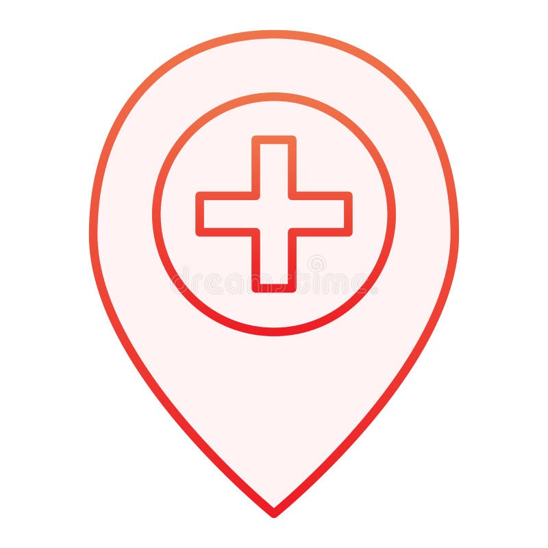 Add Location Flat Icon. Map Pin and Plus Red Icons in Trendy Flat Style ...