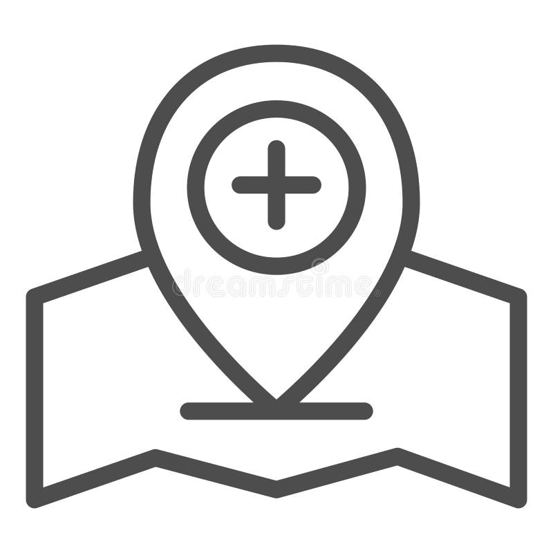 Add Location Pin Line Icon. Gps Pin Vector Illustration Isolated on ...