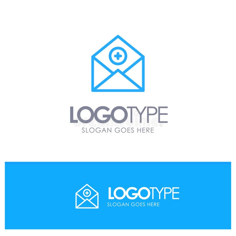 Add, Add-Mail, Communication, Email, Mail Blue OutLine Logo with Place ...