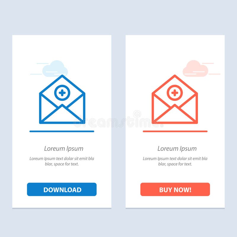 Add, Add-Mail, Communication, Email, Mail Blue and Red Download and Buy ...