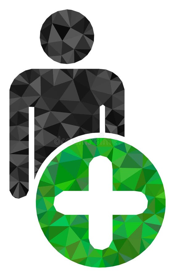 Add Man Figure Triangle Lowpoly Flat Icon Stock Vector - Illustration ...