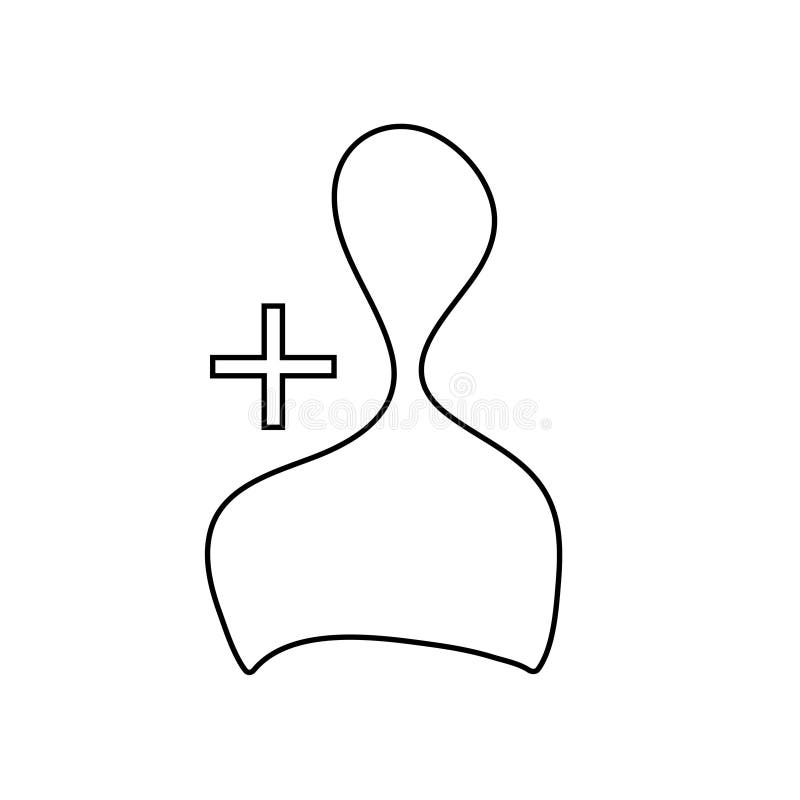 Add Man User Outline Icon Vector Stock Vector - Illustration of ...