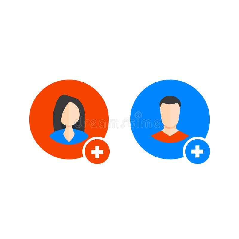 Man Profile with Plus Colored Icon. Add User, Customer Symbol Stock ...