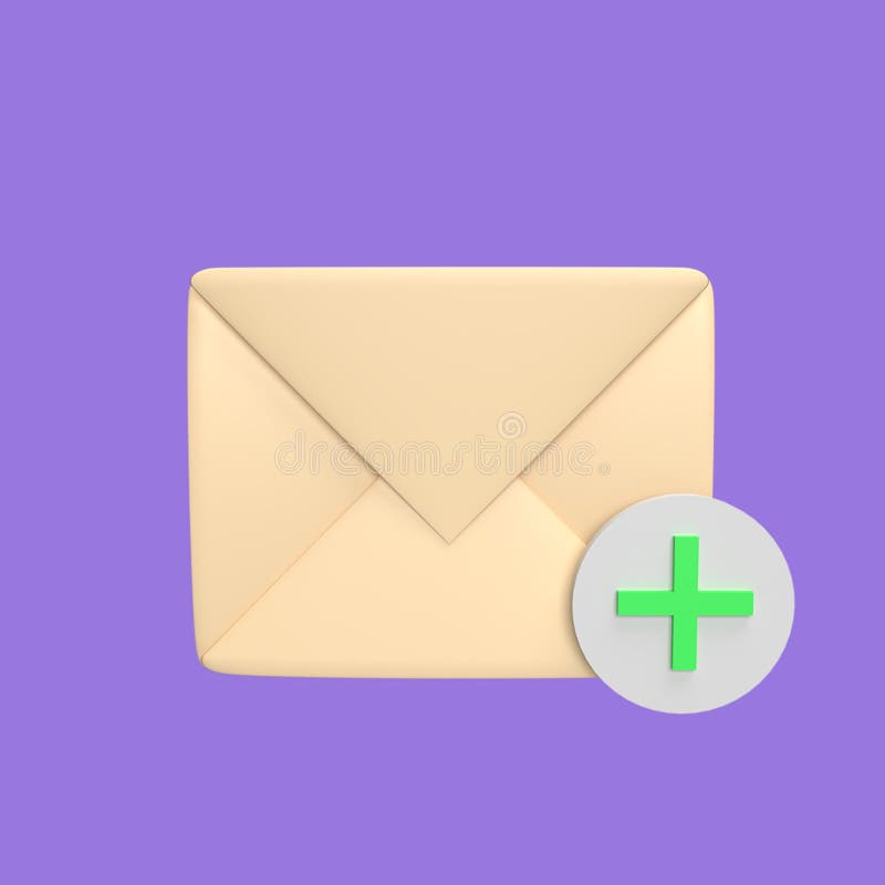 Add Messages 3d Icon Model Cartoon Style Concept. Render Illustration ...