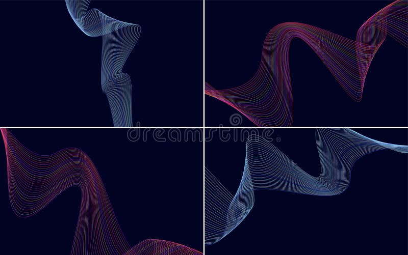 Add a Modern Flair To Your Project with this Set of 4 Vector Wave ...