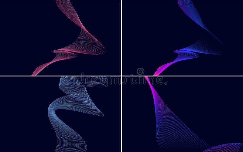Add a Modern Flair To Your Project with this Set of 4 Vector Wave ...