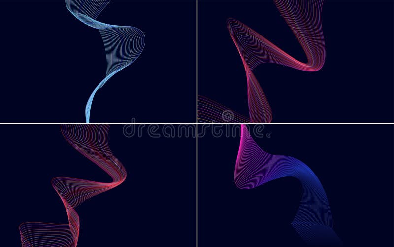 Add a Modern Flair To Your Project with this Set of 4 Vector Wave ...