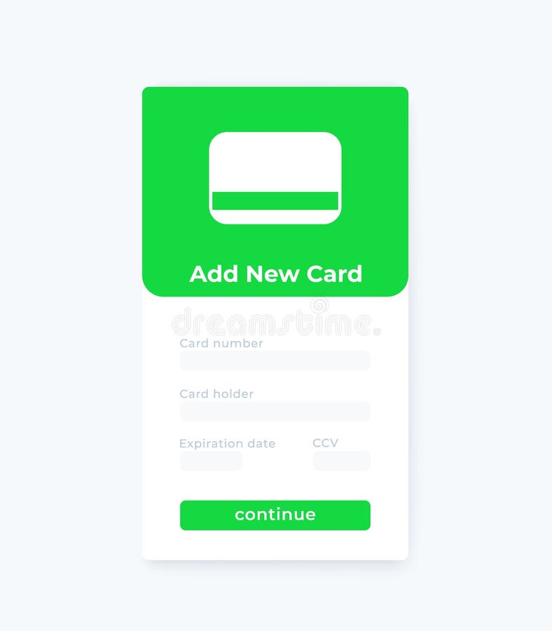 Add New Card, Mobile Ui Design Stock Vector - Illustration of menu ...