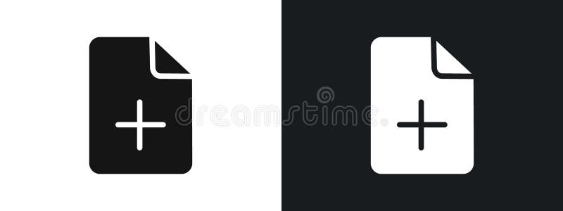 Add New Document Icon Linear Graphics Set Vector in Black Stock Vector ...