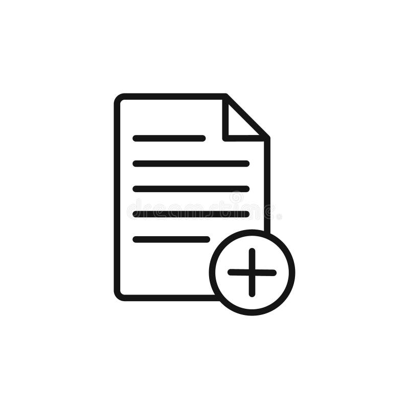 Add New Document Logo Sign Vector Outline Stock Vector - Illustration ...