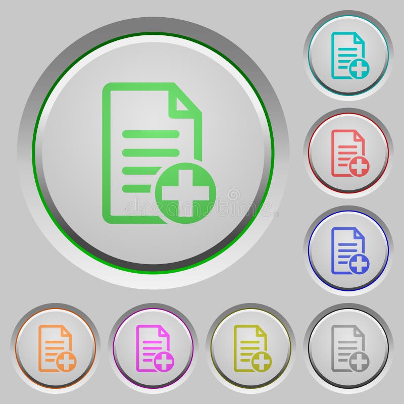 Add New Document Push Buttons Stock Vector - Illustration of paper ...