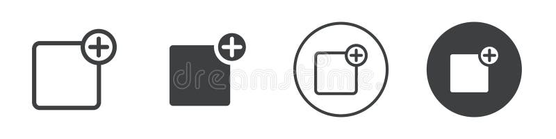 Add New Icon Vector Logo Outline Stock Vector - Illustration of summing ...