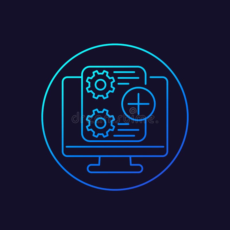 Add New Project, Task Line Vector Icon Stock Vector - Illustration of ...