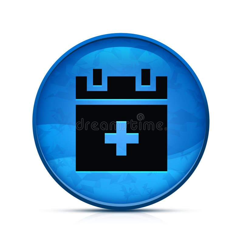 Add New Schedule Icon on Classy Splash Blue Round Button Illustration ...