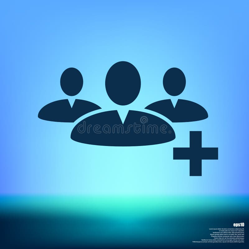 Add New User Account Flat Icon for Apps Stock Illustration ...