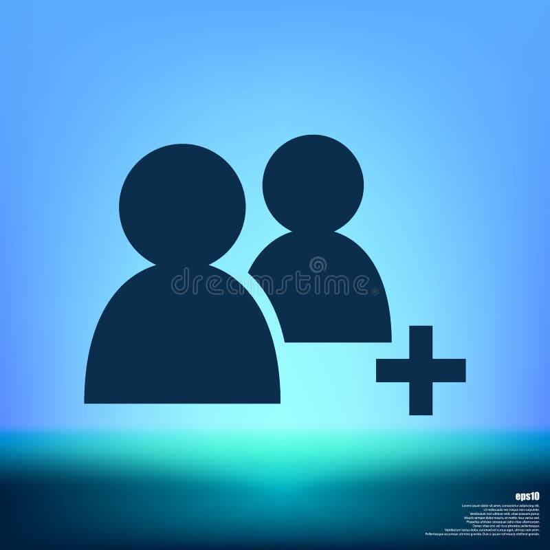 Add New User Account Flat Icon for Apps Stock Illustration ...