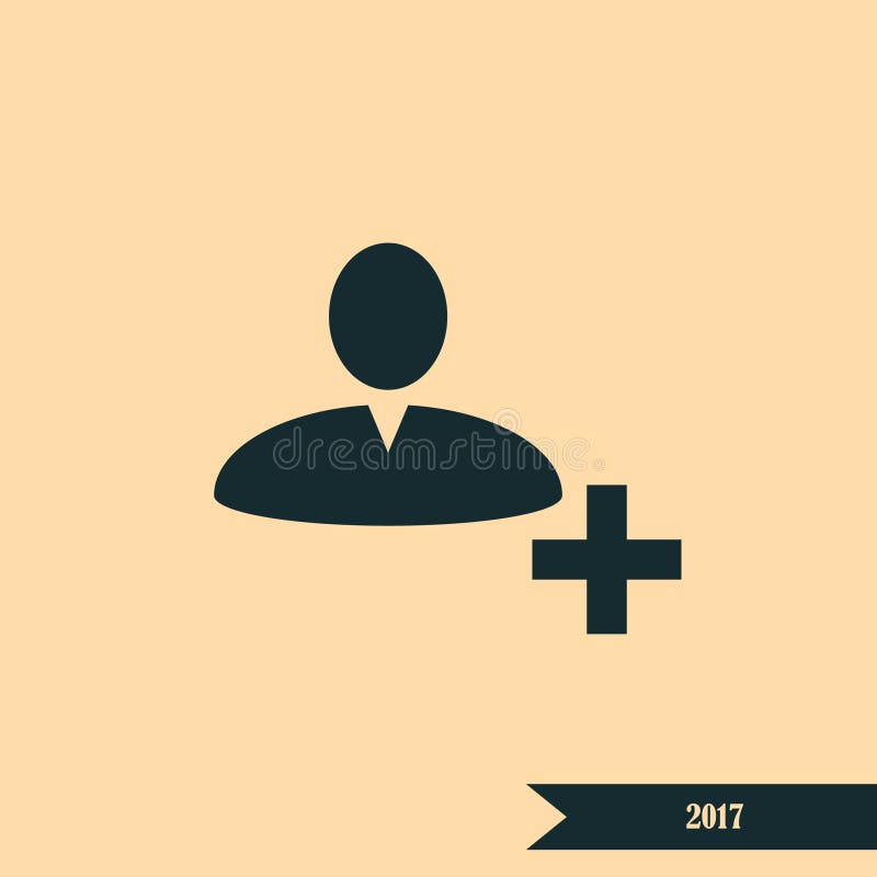 Add New User Account Flat Icon Stock Illustration - Illustration of ...