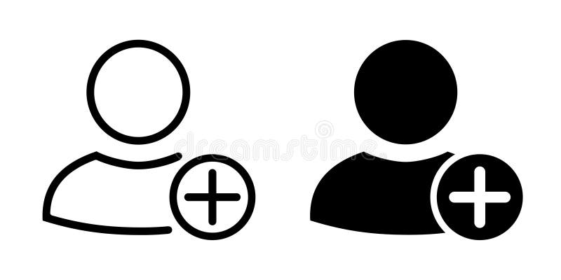 Add New User or Friend Icon in Line and Solid Style, Invite Person ...