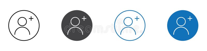Add New User Icon Flat Editable Icon Mark Set Stock Vector ...