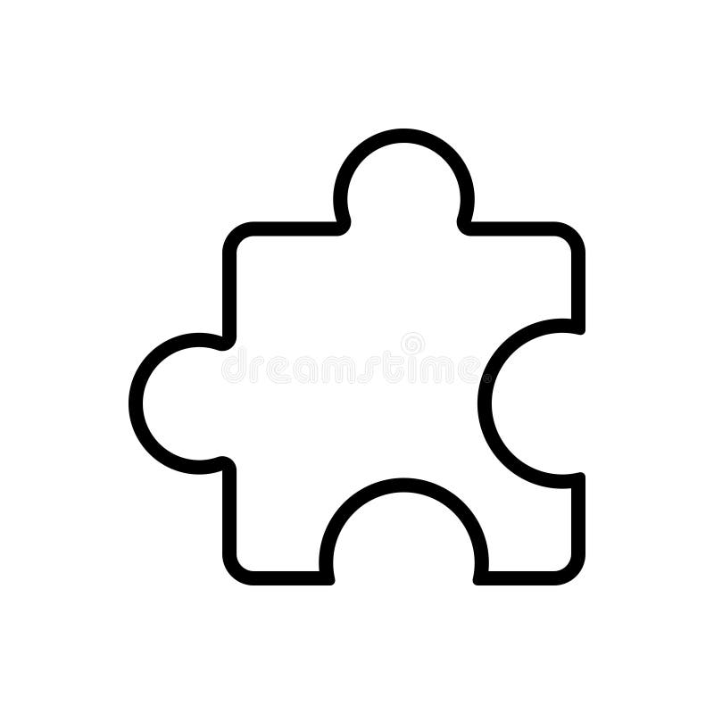 Black Line Icon for Add Ons, Extension and Plugin Stock Vector ...