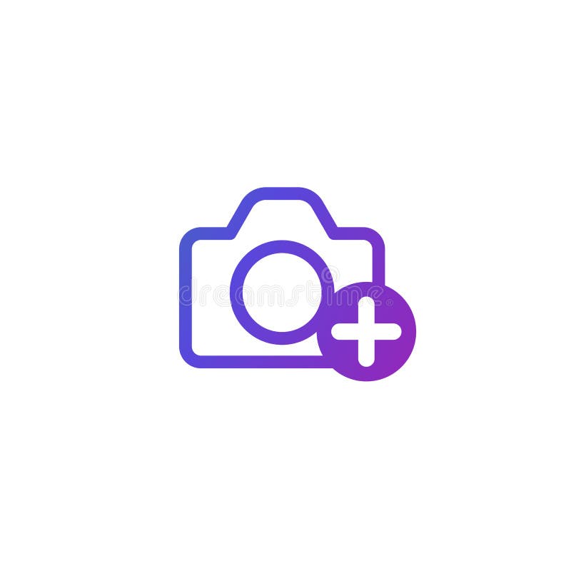 Add Photo Icon with a Camera, Vector Stock Vector - Illustration of ...