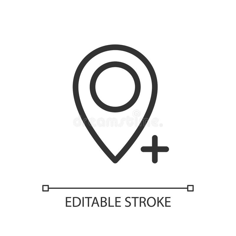 Add Place To Map Pixel Perfect Linear Ui Icon Stock Vector - Illustration of application, place ...